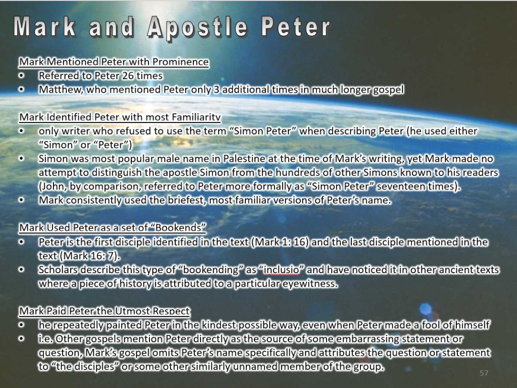 Examining the Gospel of Mark - jesusinhistoryandscience