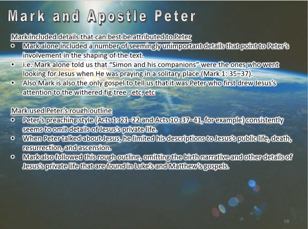 Examining the Gospel of Mark - jesusinhistoryandscience